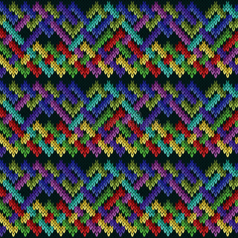 Ornate Knitting Seamless Pattern Stock Vector - Illustration of ...