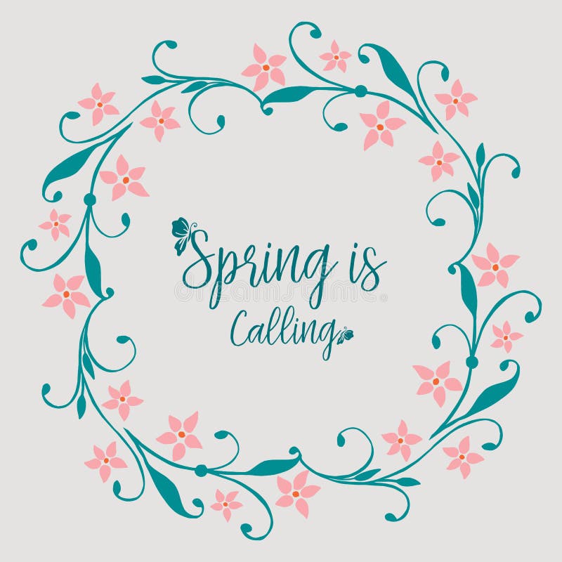 Ornate Leaf and Floral Frame, for Spring Calling Greeting Card Template ...