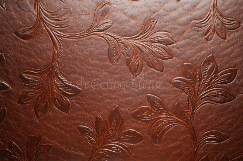 Ornate Leather Texture with Floral Pattern Stock Illustration ...