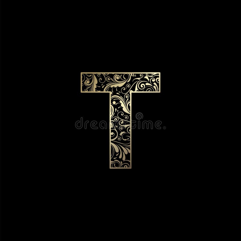 Ornate Letter, Vintage Engraving Stock Vector - Illustration of vector ...