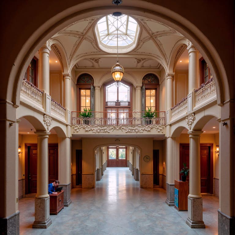 Ornate Lobby View stock image. Image of design, columns - 374079243