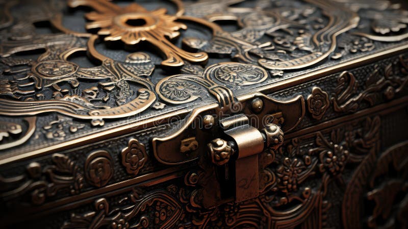 Ornate locked box stock illustration. Illustration of secure - 369624308