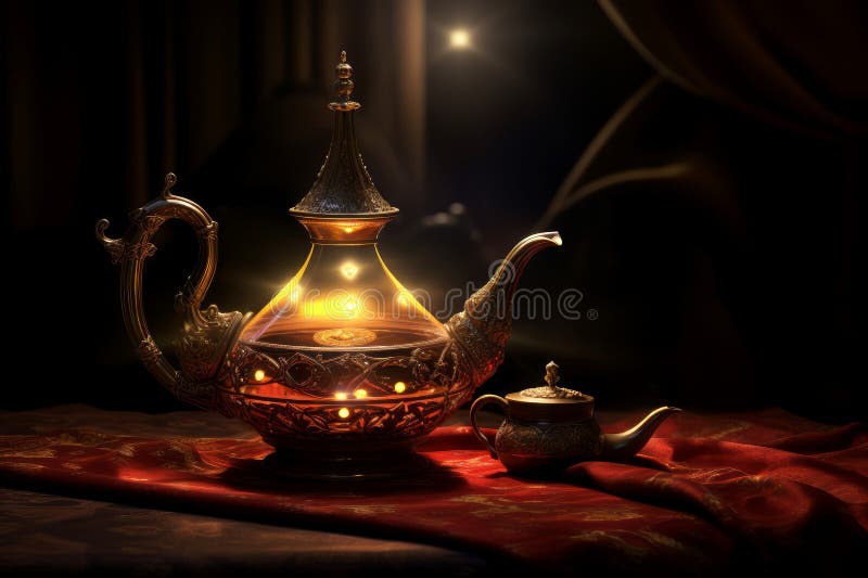 Ornate Magic Lamp. Generate Ai Stock Illustration - Illustration of ...