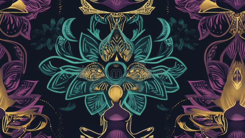 Ornate Mandala-Inspired Digital Artwork with Mystical Elements Stock ...