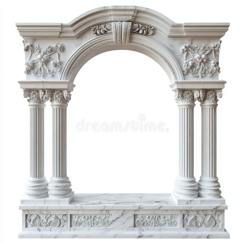 Ornate Marble Archway with Intricate Carvings and Columns, Designed for ...