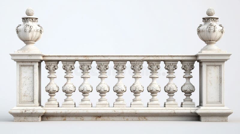Ornate Marble Balustrade with Urn Finials Classical Architecture Design ...