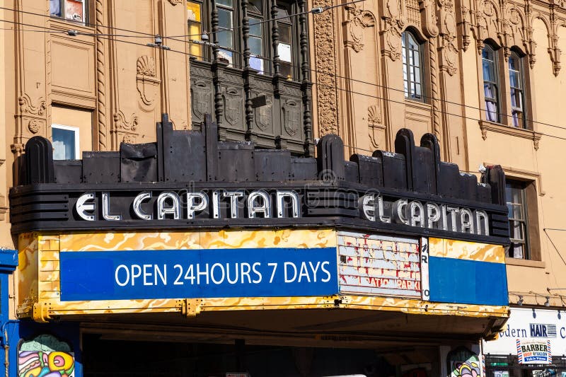 The Marquee Sign of the El Capitan an Auditorium and Concert Hall in ...