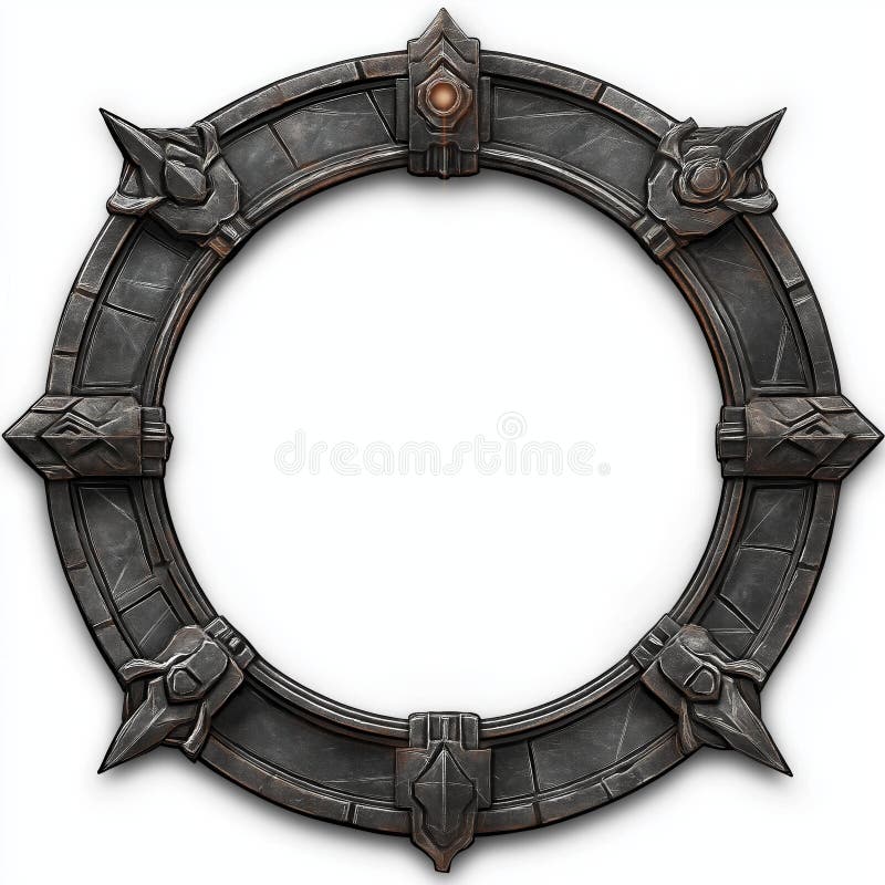 Ornate Medieval Circular Iron Frame with Abstract Sculptures Stock ...