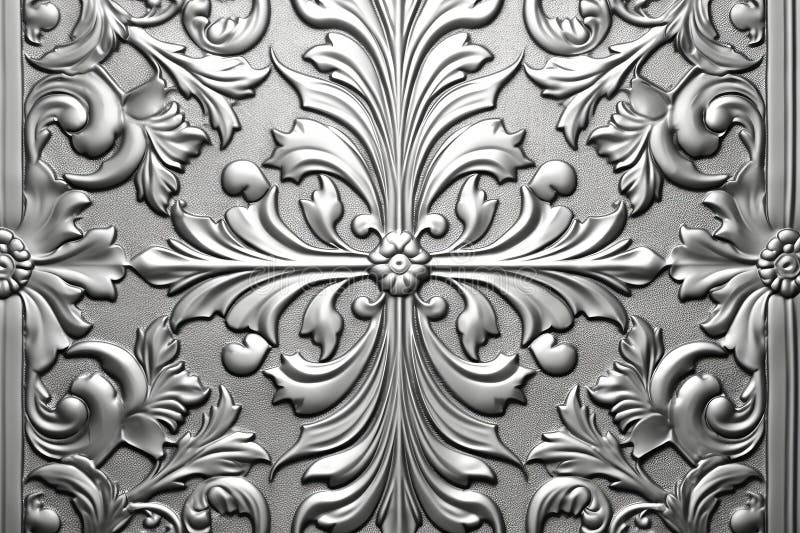 An Ornate Metal Wall Panel with a Decorative Design Stock Illustration ...