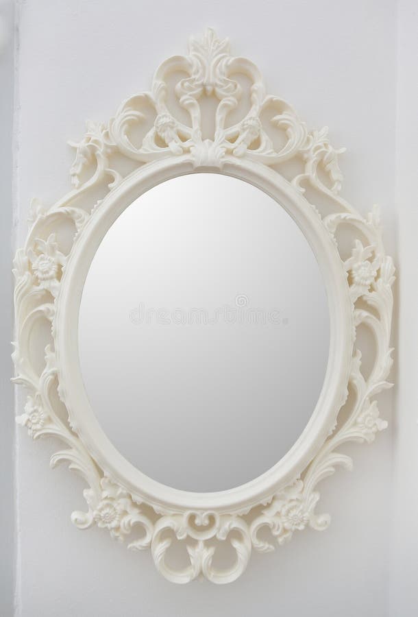 Ornate Mirror on the Wall. Round Frame Stock Photo - Image of ornate ...