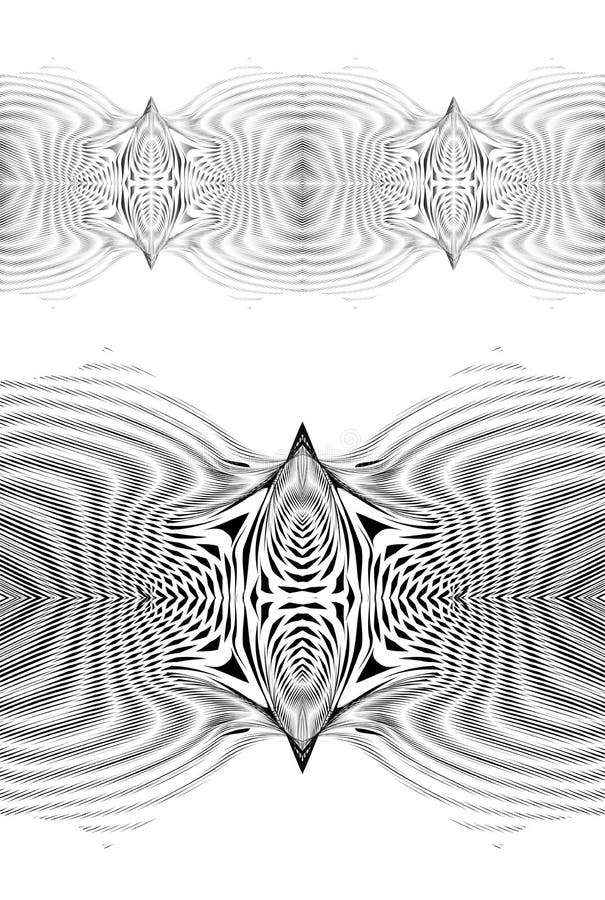 Ornate Monochrome Abstract Border from Lines and Moire Effect . Stock ...