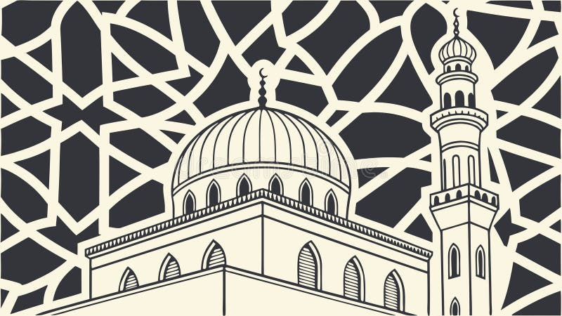 Ornate Mosque Dome with Geometric Patterns, Islamic Architecture Vector, Vector Design ...