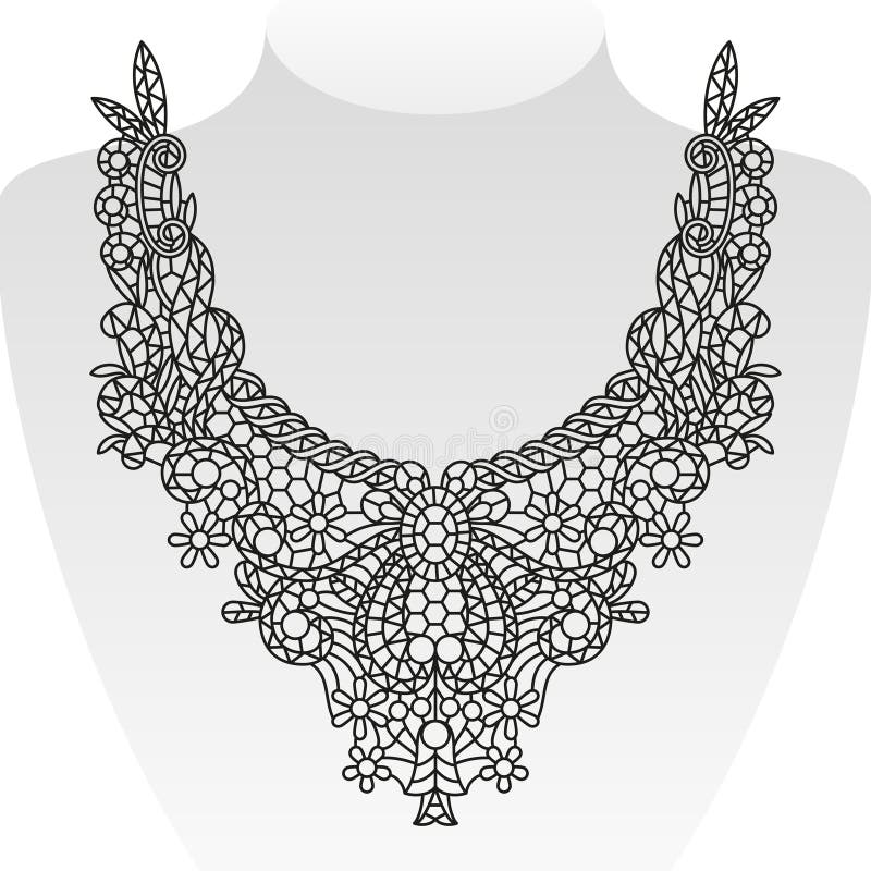 Ornate Neck Design. Vector Illustration Stock Vector - Illustration of ...