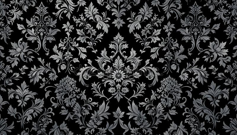 Ornate Noir: Classic Black Damask Pattern for a Bold and Luxurious ...