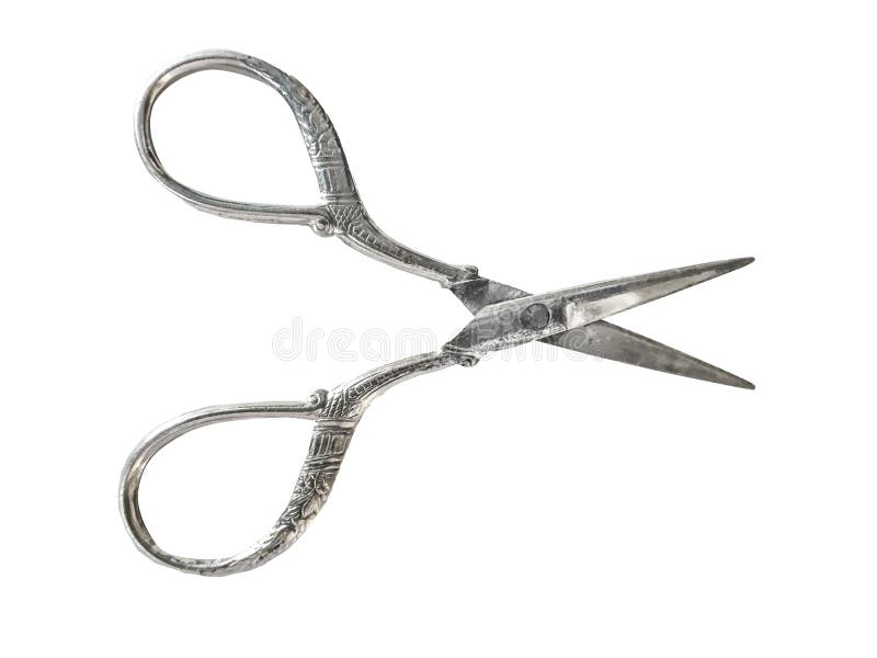 Ornate Old Style Scissor Isolated Photo Stock Photo - Image of sharp ...