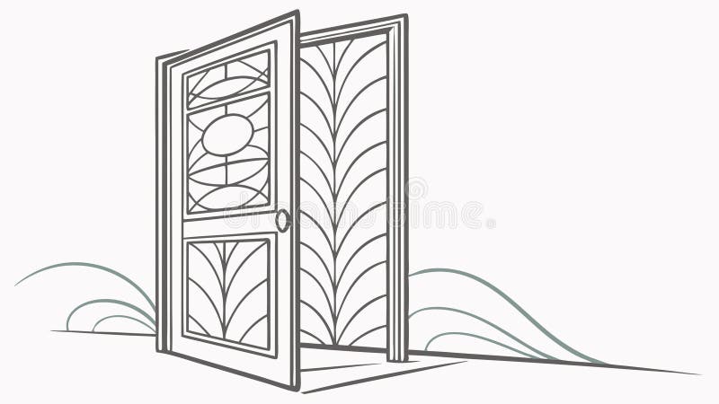 Ornate Open Double Doors Vector, Opportunity and Entry, Vector Design ...