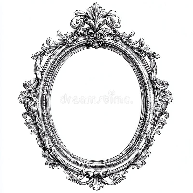 Ornate Oval Frame with Intricate Detailing, Designed for Displaying ...