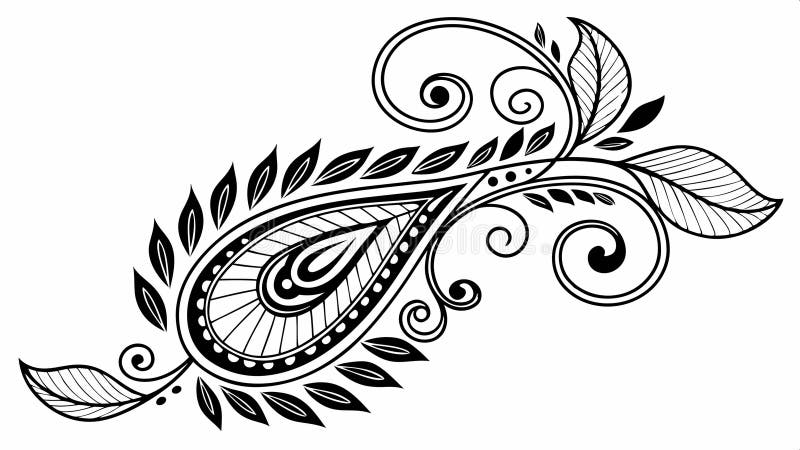 Ornate Paisley Pattern Design Element, Decorative Textile Art ...