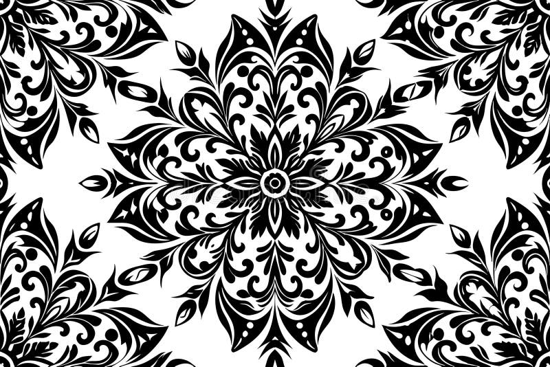 An Ornate Pattern with Intricate Swirls and Curves Forms a Symmetrical ...