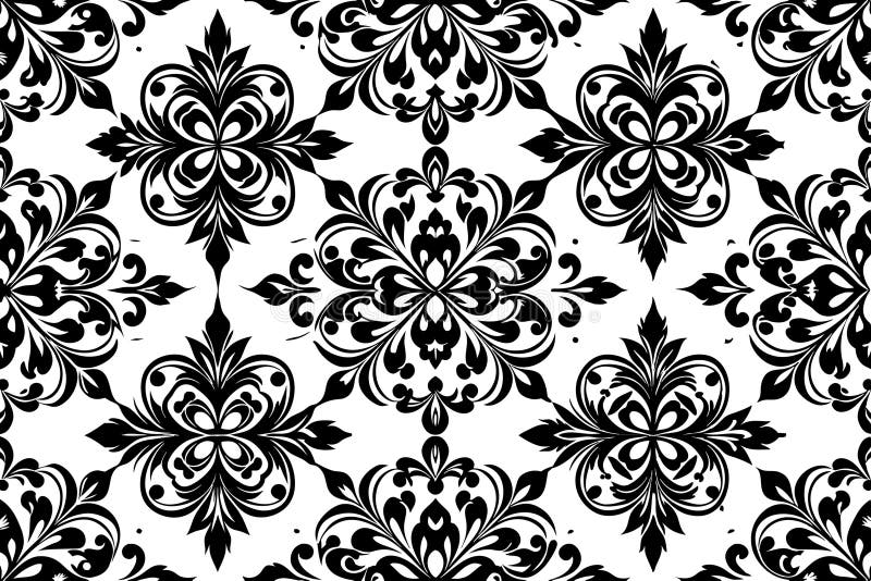 An Ornate Pattern with Intricate Swirls and Curves Forms a Symmetrical ...