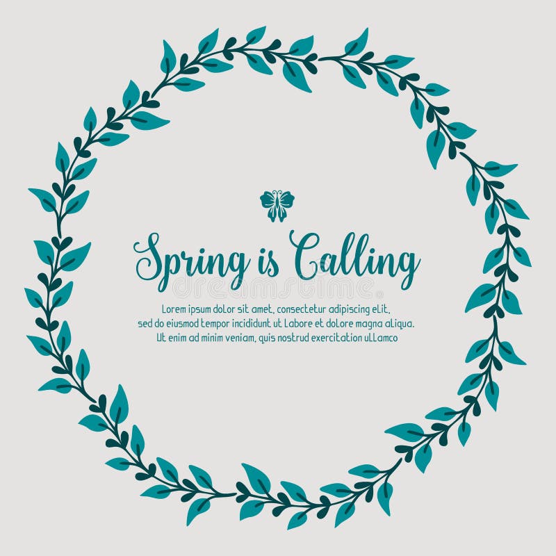 Ornate Pattern of Leaf and Flower Frame, for Spring Calling Greeting ...