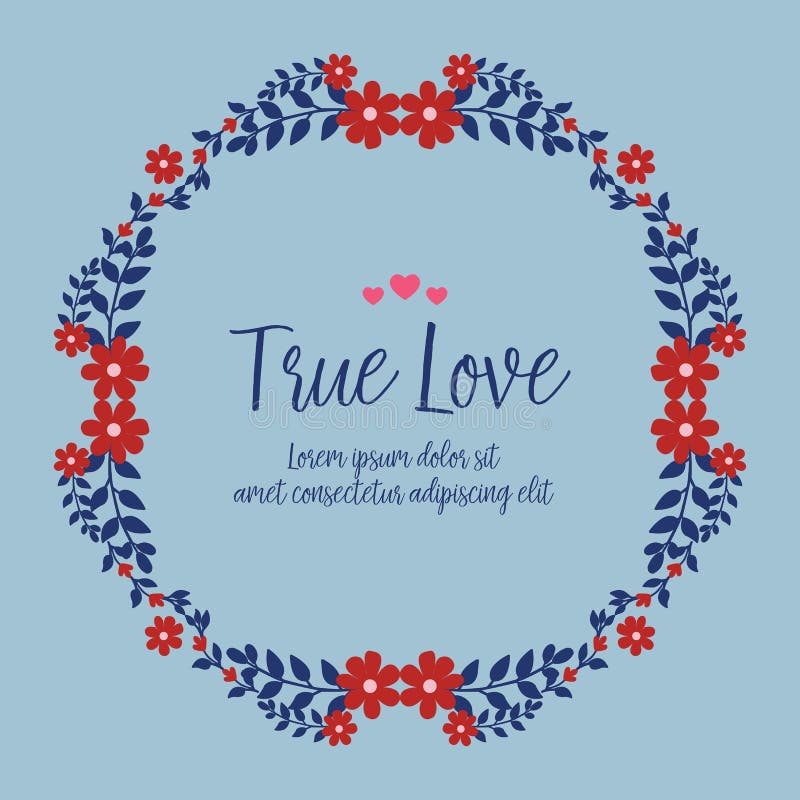 Ornate Pattern of Leaf and Flower Frame, True Love Elegant Greeting ...
