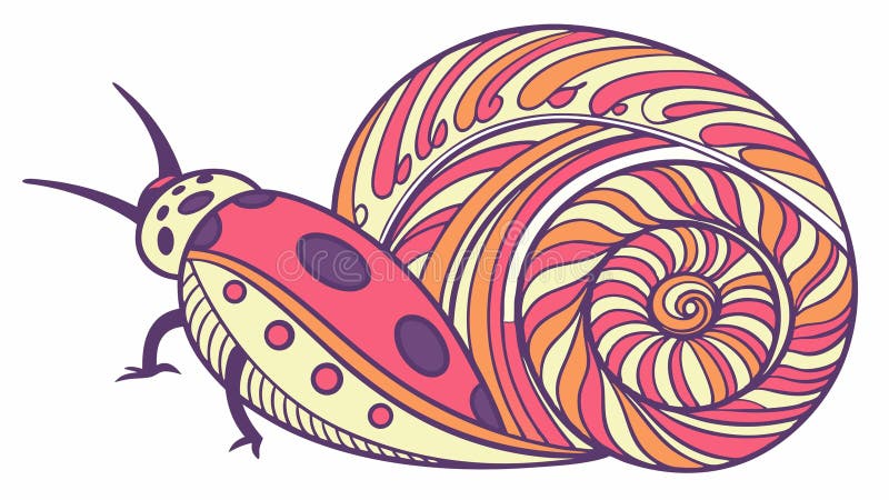 Ornate Patterned Snail Shell Illustration, Vector Design Generative AI ...
