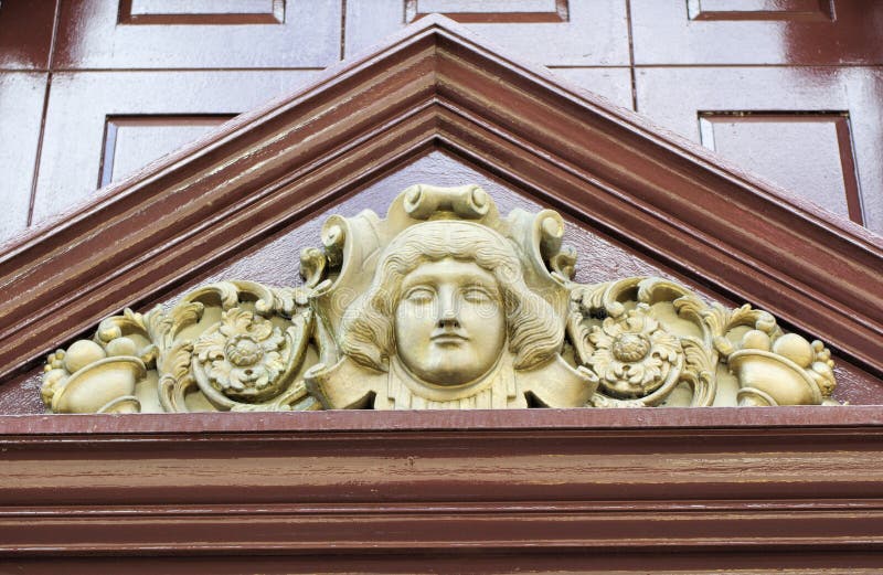 Ornate Pediment stock image. Image of gold, painted, pediment - 75628523