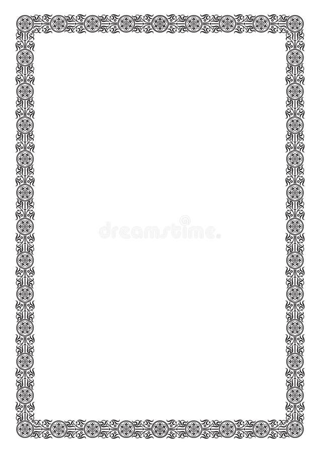 Ornate Rectangular Black Border. Stock Vector - Illustration of black ...