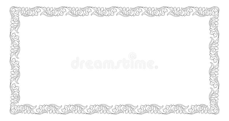 Ornate Rectangular Black Frame Stock Vector - Illustration of greeting ...