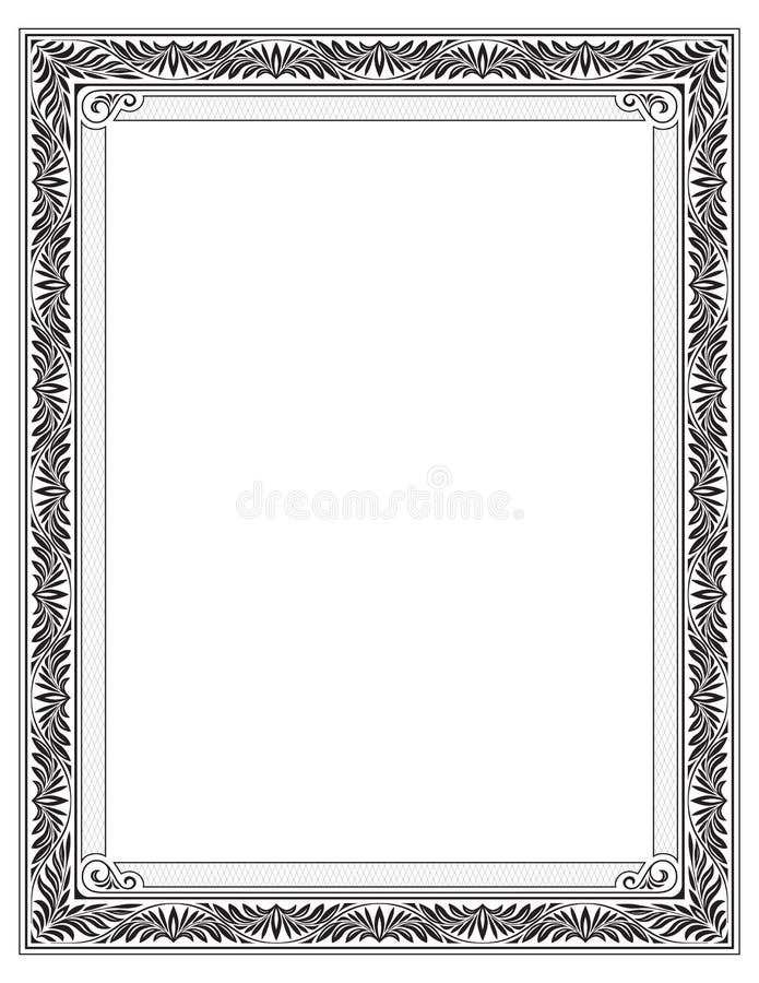 Ornate Rectangular Black Frame for Page Decoration, Title, Card, Label ...