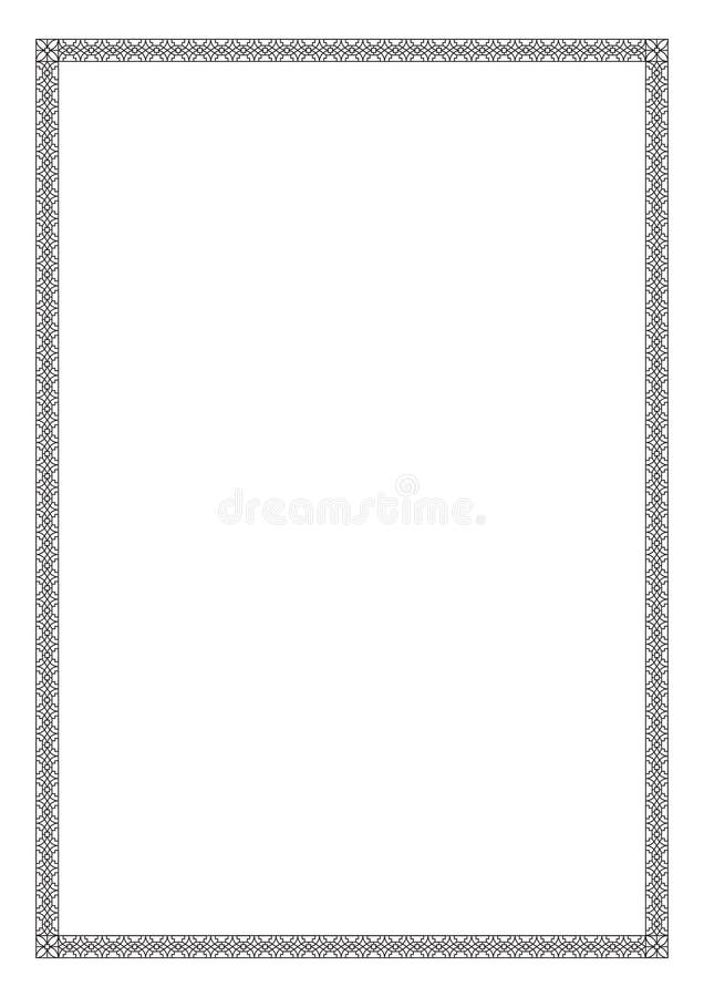 Ornate Rectangular Black Frame, A4 Stock Vector - Illustration of ...