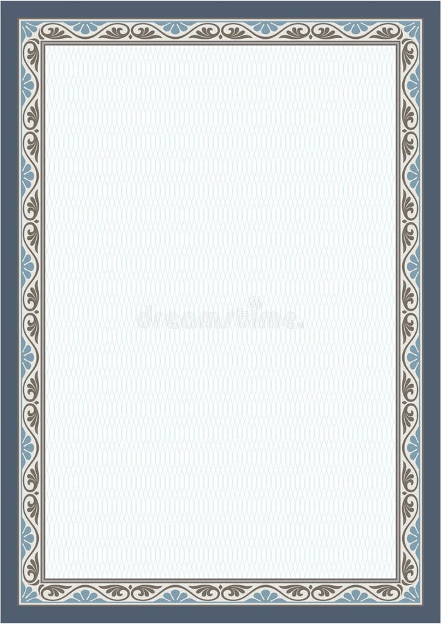 Ornate Rectangular Color Frame, A4. Stock Vector - Illustration of ...