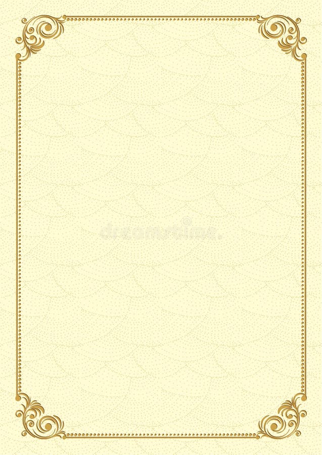Ornate Rectangular Color Frame and Decorative Pattern, A4 Stock Vector ...