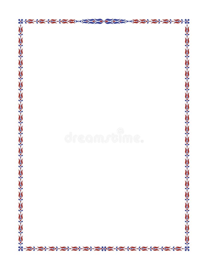 Ornate Rectangular Color Frame, A4 Stock Vector - Illustration of ...