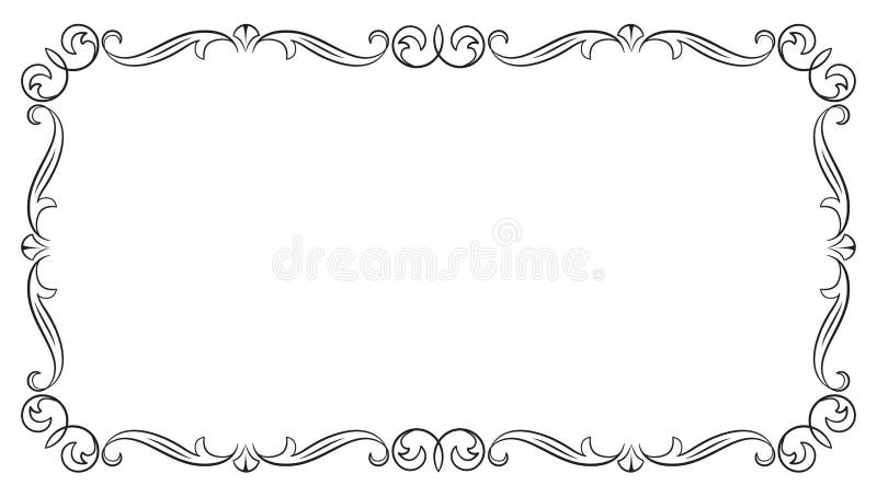 Ornate Rectangular Color Frame, A4. Stock Vector - Illustration of ...