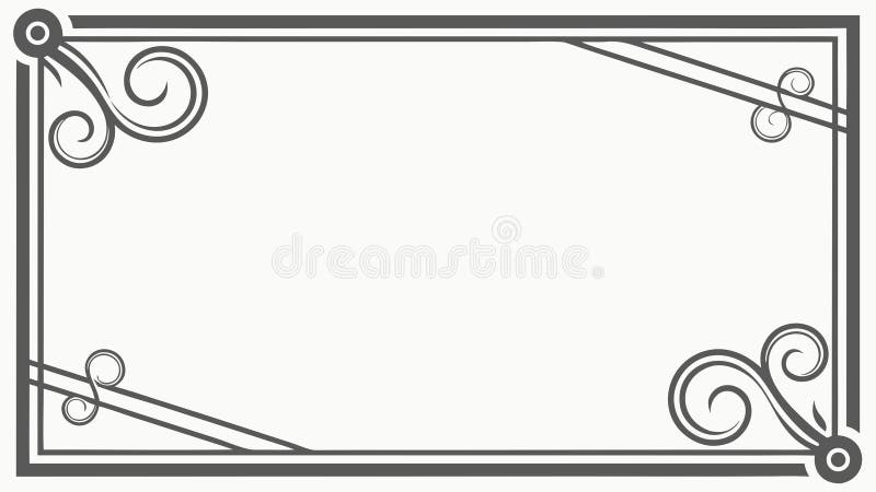 Ornate Rectangular Frame with Elegant Swirls, Decorative Border, Vector ...