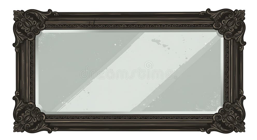 An Ornate Rectangular Frame Features Intricate, Decorative Carvings at ...