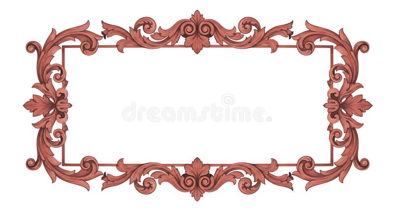 Ornate Rectangular Frame with Intricate Baroque-style Scrollwork ...