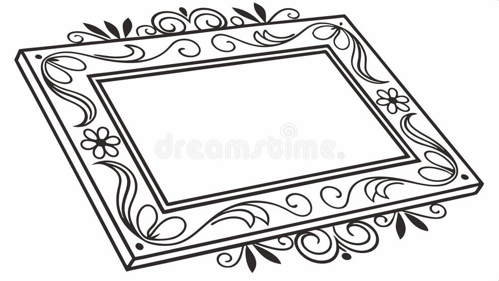 Ornate Rectangular Frame with Intricate Border Patterns Design Element Vector Design Generative ...