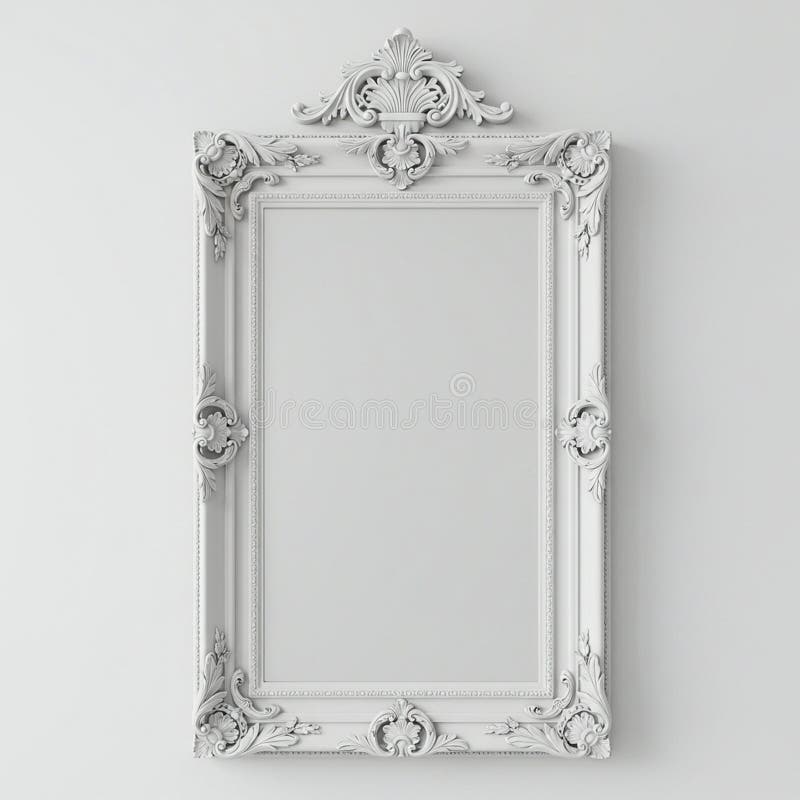 Ornate Rectangular Frame with Intricate Floral and Scrollwork Details ...