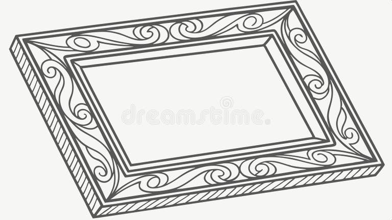 Ornate Rectangular Frame with Intricate Scrolling Patterns Design ...