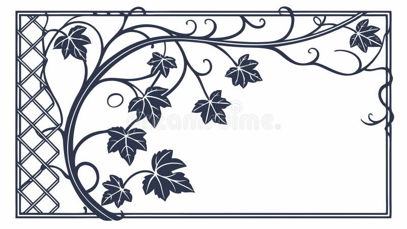 Ornate Rectangular Frame with Ivy Vines, Vector Design Generative AI ...