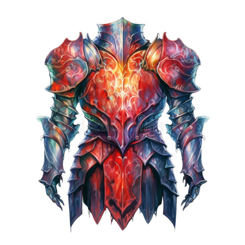 Ornate Red and Blue Plated Armor Stock Photo - Illustration of blue ...