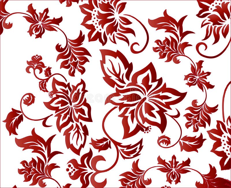 Ornate Red Flower Background Pattern Vector Stock Vector - Illustration ...
