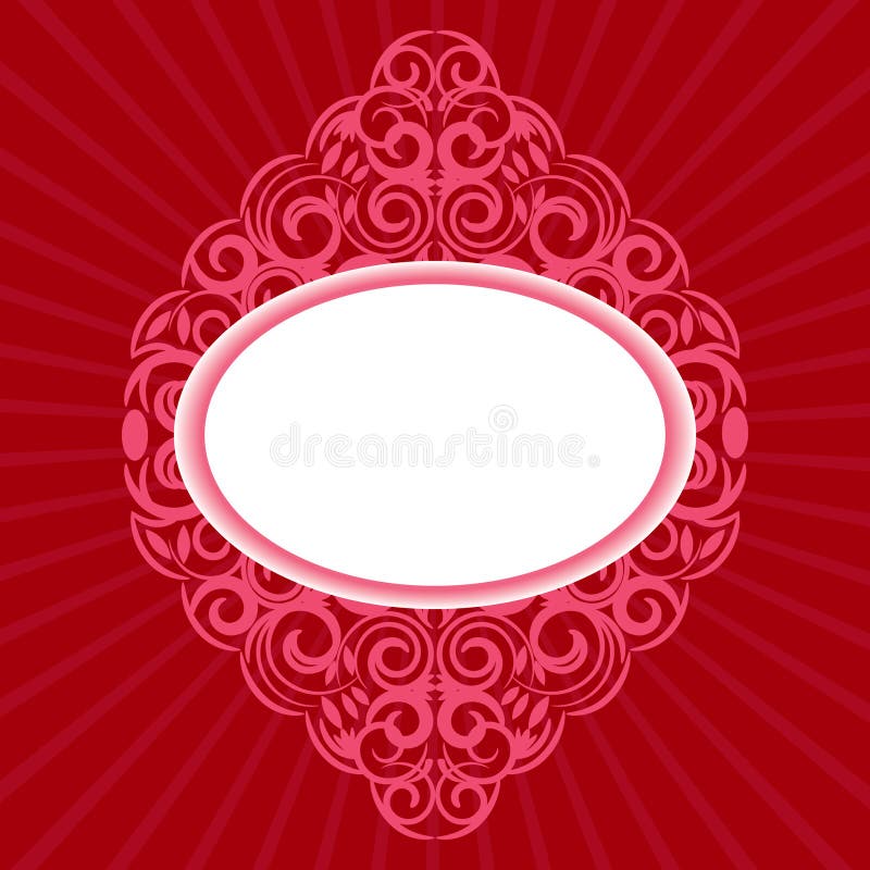 Ornate retro frame in red stock illustration. Illustration of copy ...