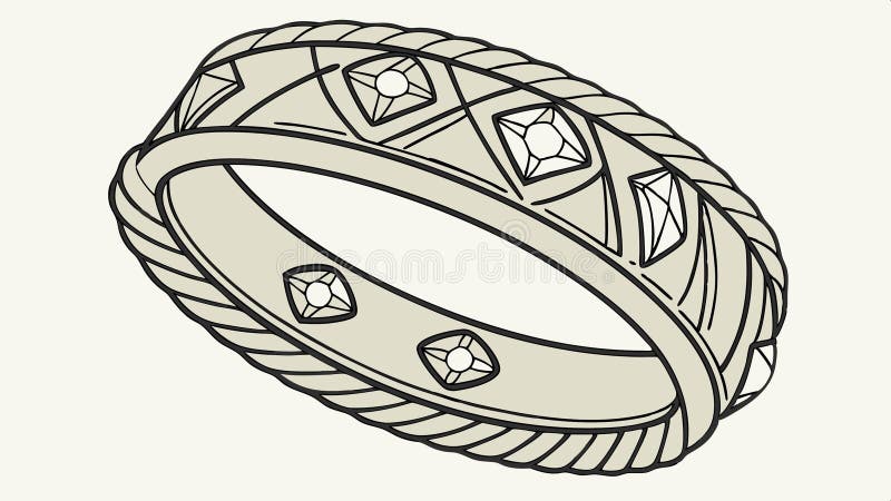 Ornate Ring or Band with Decorative Pattern Vector Design Generative AI ...