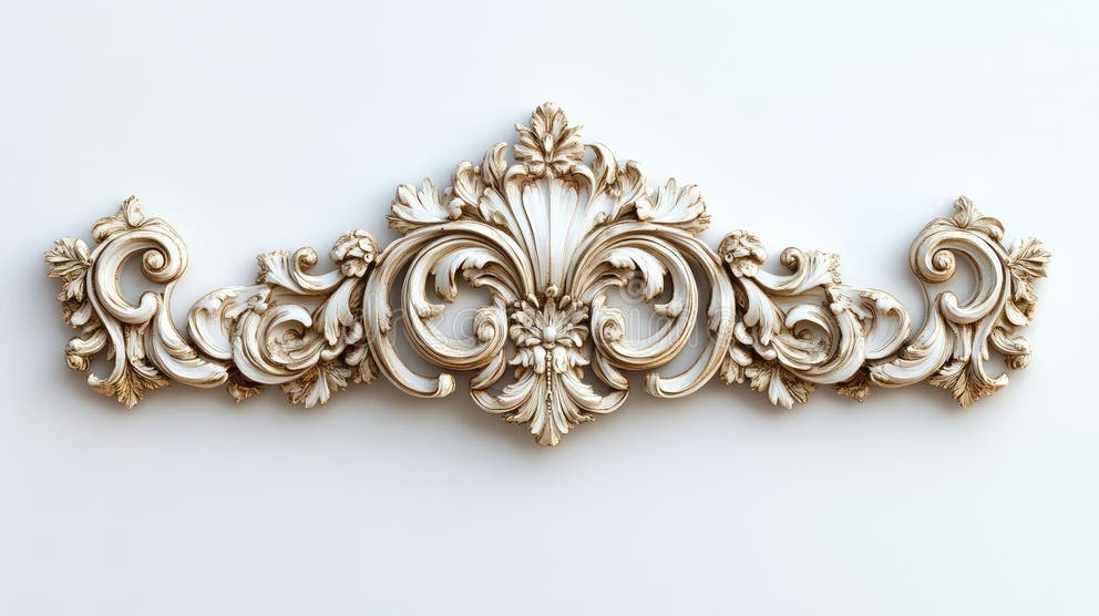 Ornate Rococo Frame Mock-Up Isolated on White Stock Illustration ...