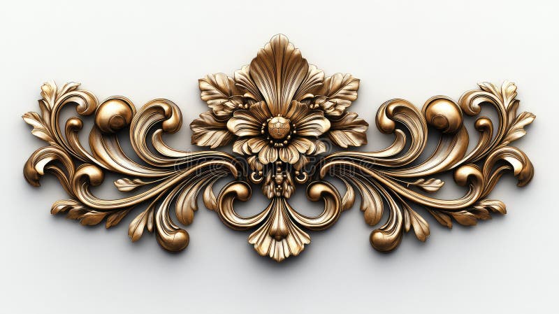 Ornate Rococo Frame Mock-Up Isolated on White Stock Image - Image of ...