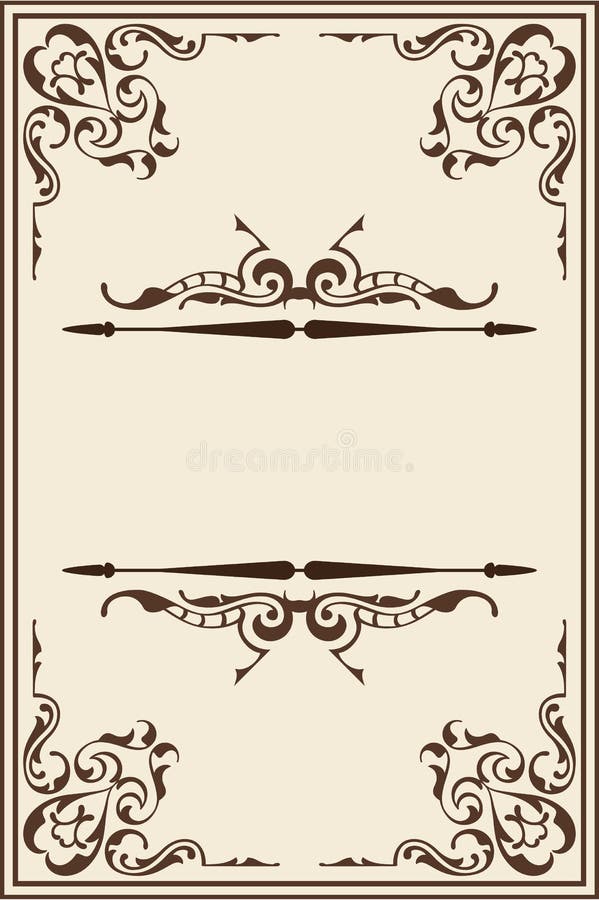 Ornate rococo page stock vector. Illustration of element - 43663983